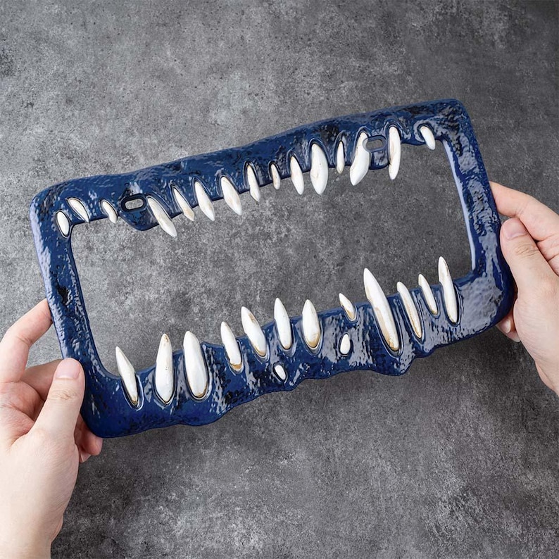 Mimic Teeth Plastic License Plate Frame Fits All Car, License Plate ...