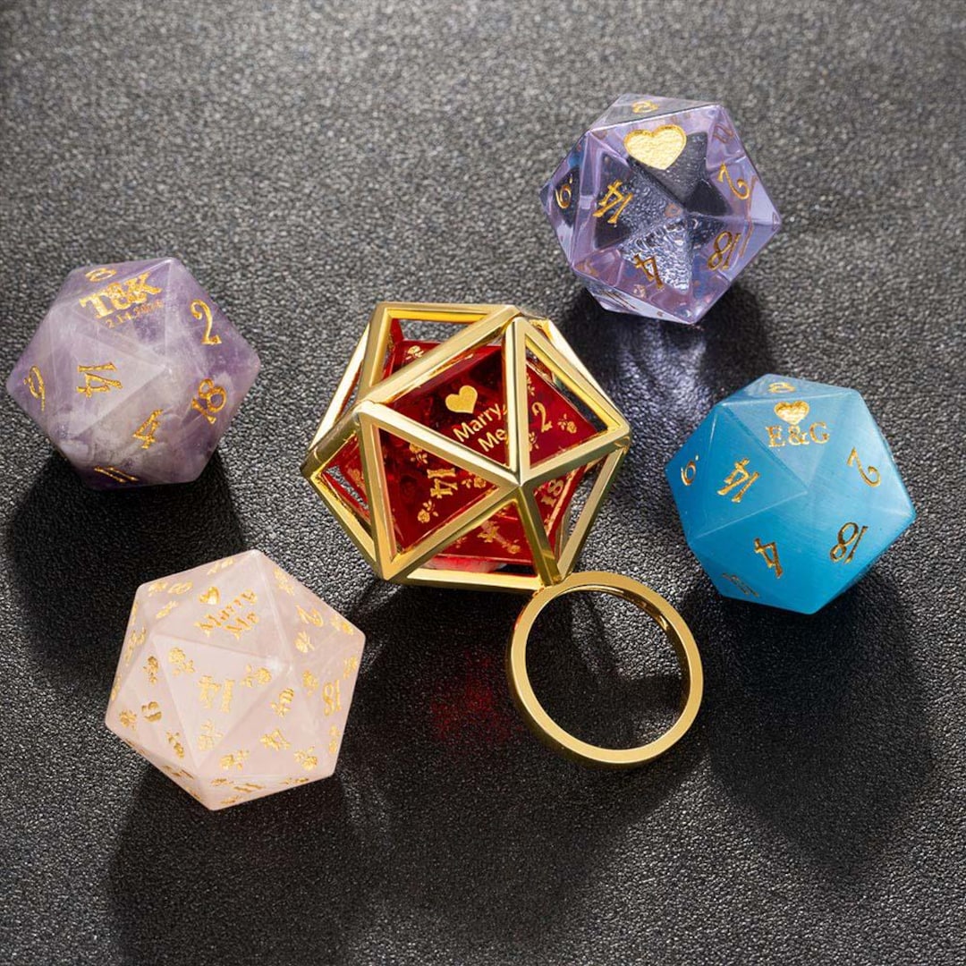 Personalized DND Replaceable Giant D20 Ring, Engagement Ring, DND Ring ...