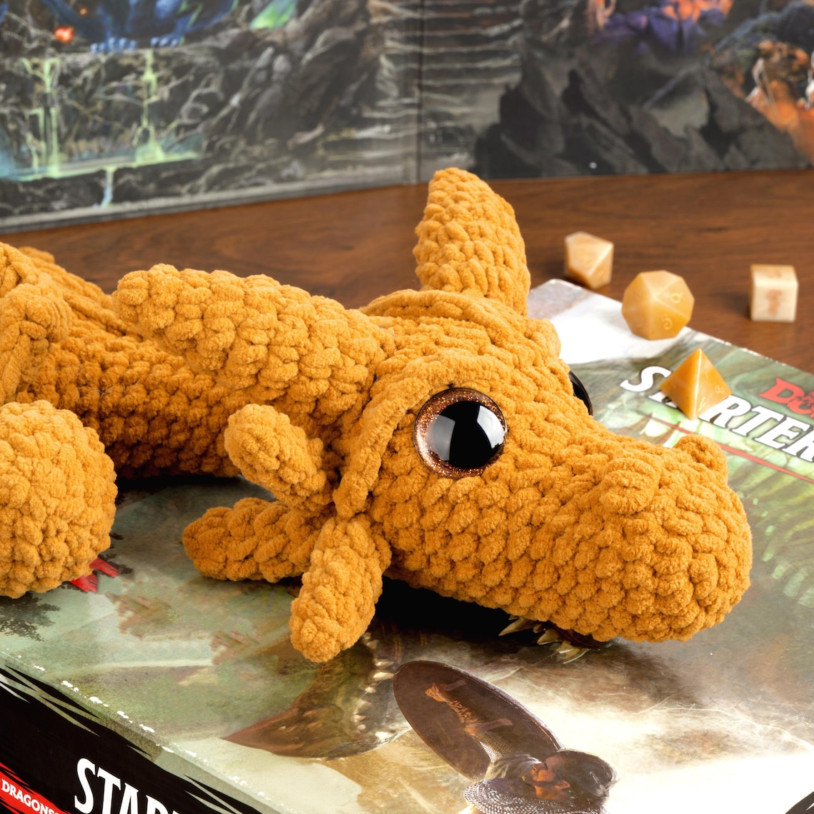 Handmade Crochet Dragon Plush Toy, Morningstar Tail Feathertail ...