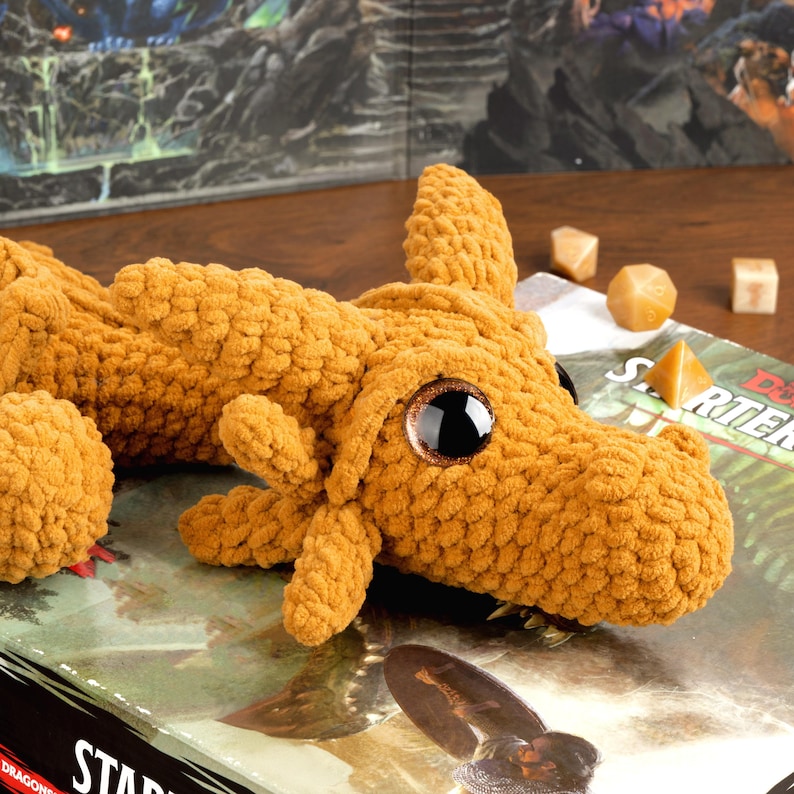 Handmade Crochet Dragon Plush Toy, Morningstar Tail Feathertail ...