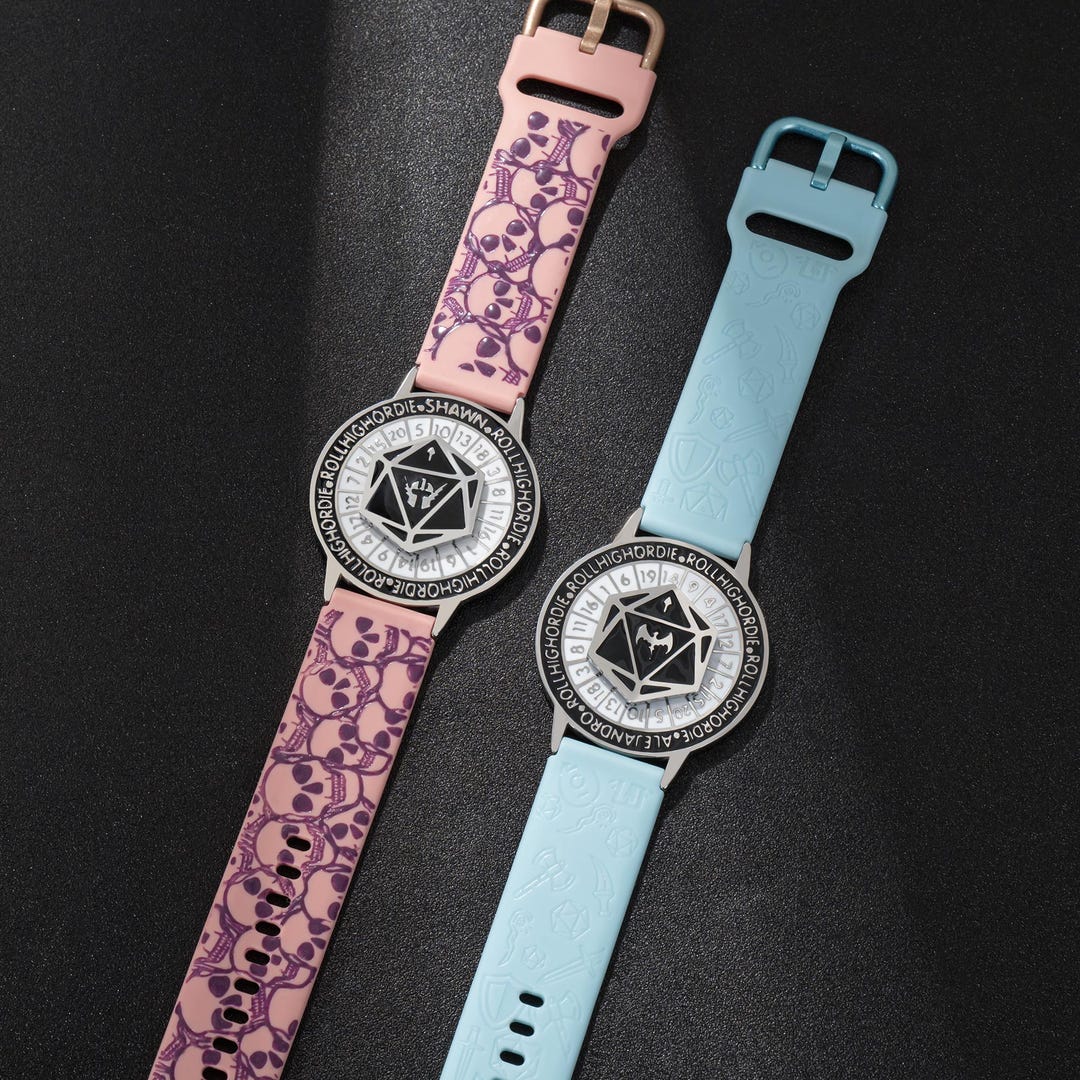 Roll High or Die D20 Spinner Watch, Custom Name DND Class Roulette Dice ...