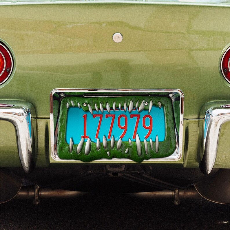 Mimic Teeth Plastic License Plate Frame Fits All Car, License Plate ...