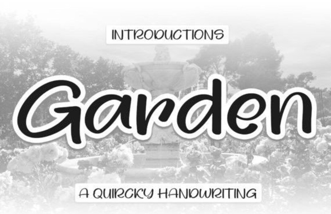 Garden Font, Display Font, Handwritten Font, Branding Font, Thin Font ...