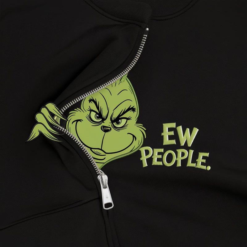 Grinch Embroidery Ew People - Etsy