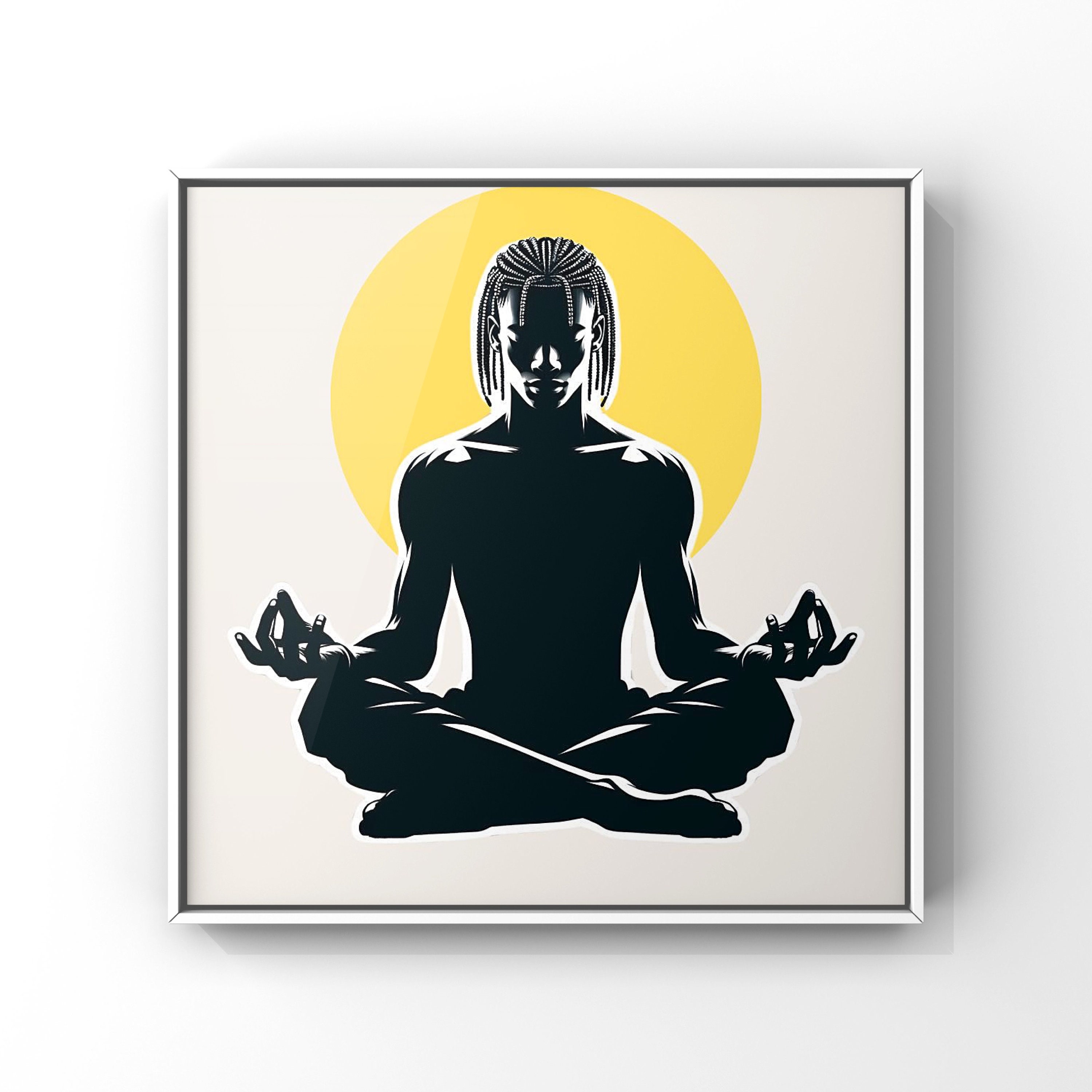 Meditating Black Man Wall Art - Etsy