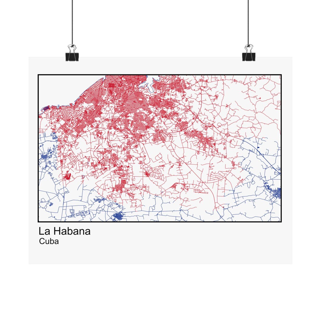 City Street Map of La Habana, Cuba Poster Print - African Diaspora ...
