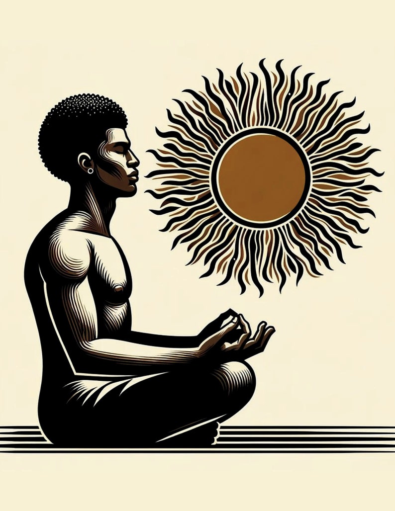Black Man Meditating - Etsy