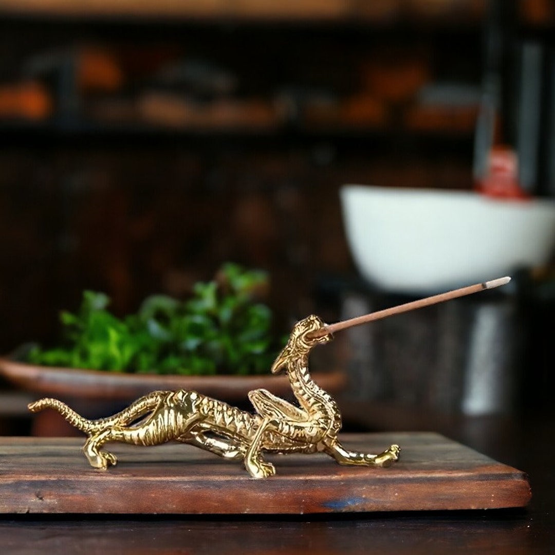 Metal Gold Dragon Incense Stick Burner, Sandalwood Censer, Incense ...