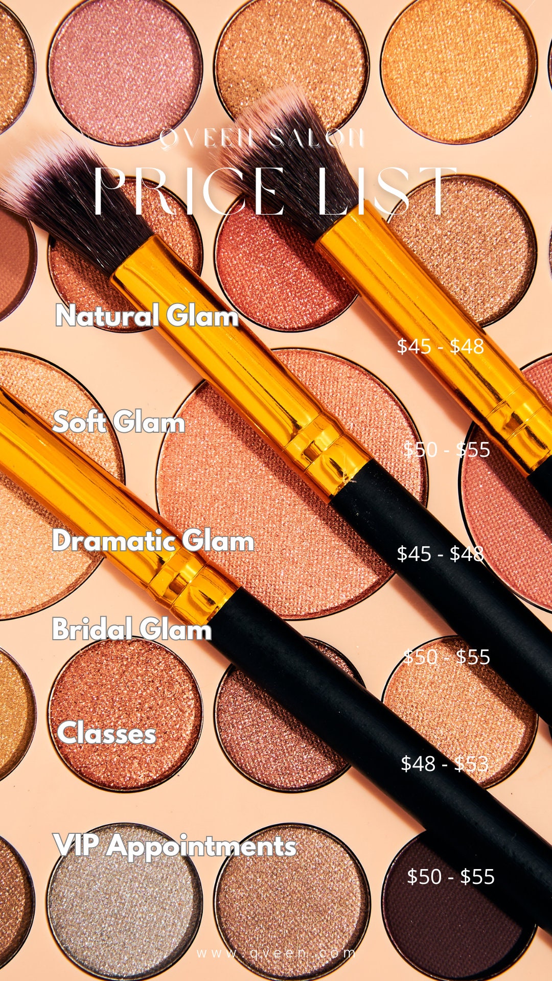 Makeup Price List, Makeup Template, DIY Template, Canva Template, DIY ...