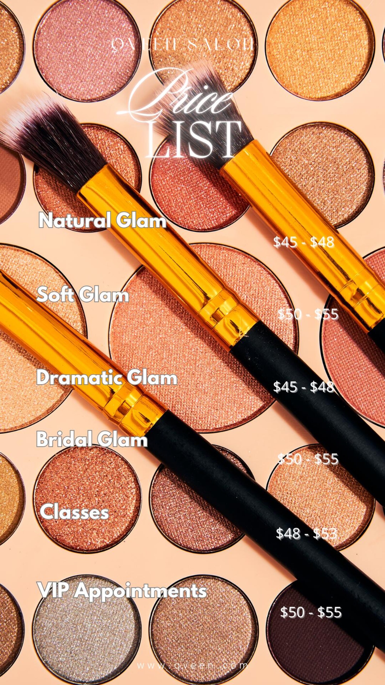 Makeup Price List Template: DIY Canva Design (digital File) - Etsy