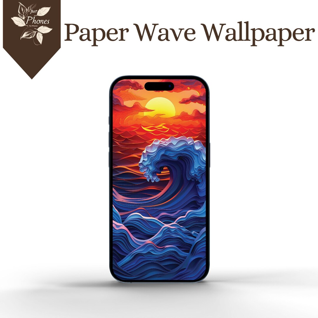 Papercraft Wave iPhone 4K Wallpaper, Zen Origami Aesthetic, Papercraft ...