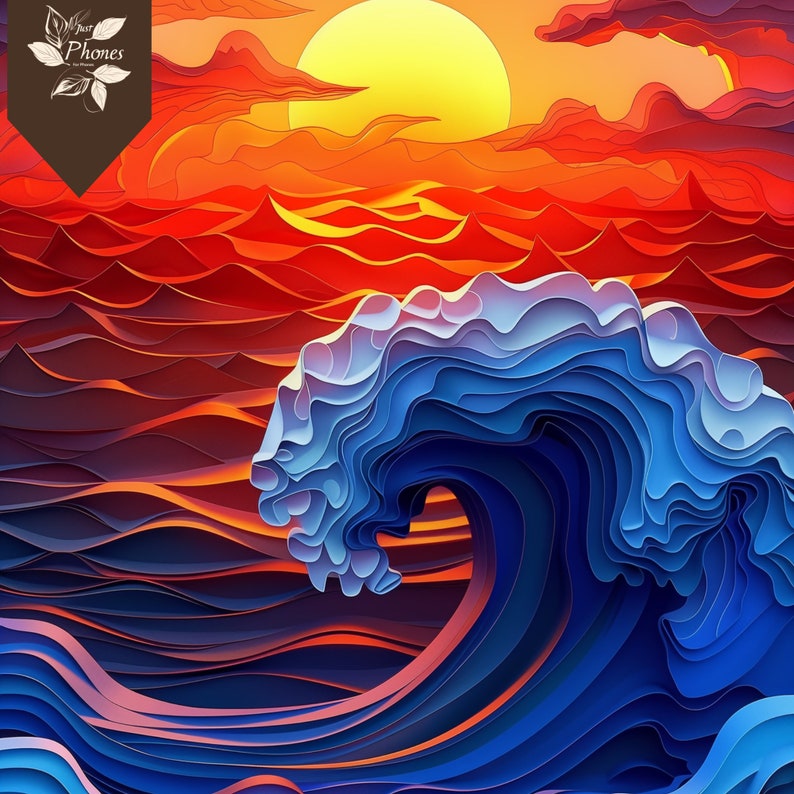 Papercraft Wave iPhone 4K Wallpaper, Zen Origami Aesthetic, Papercraft ...