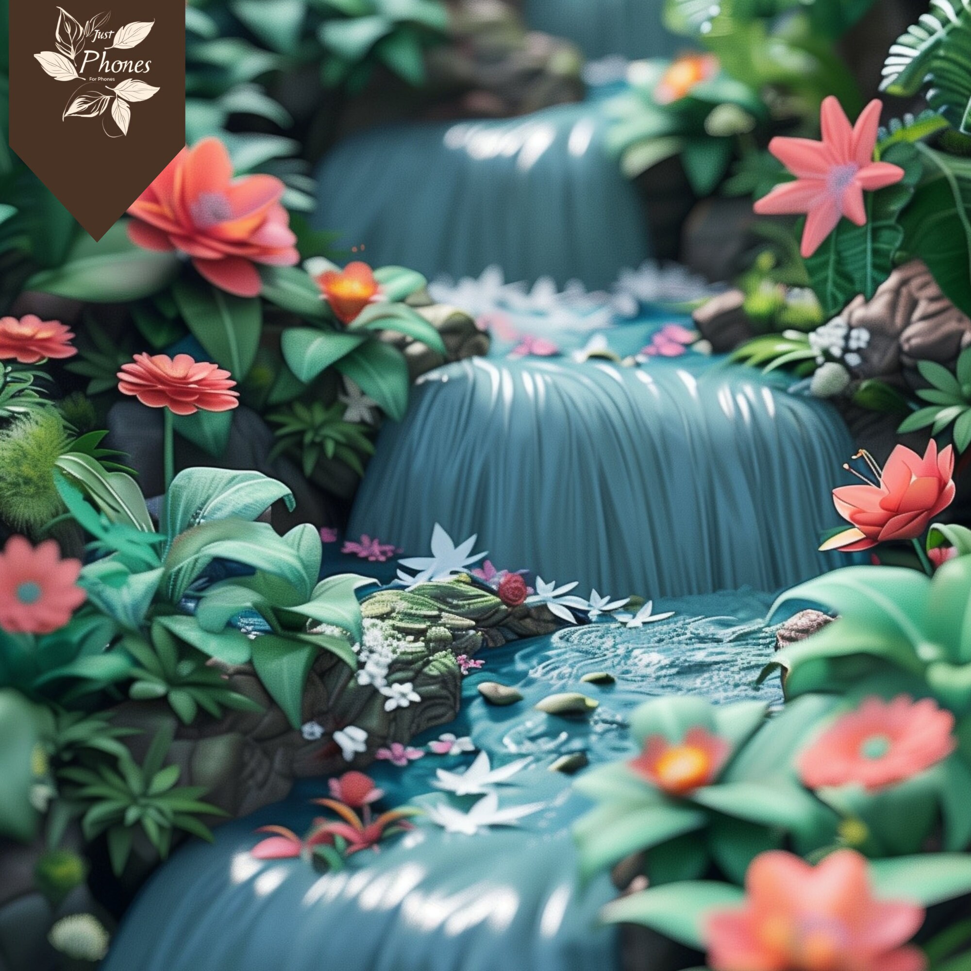 Papercraft Waterfall iPhone 4K Wallpaper, Zen Aesthetic, Papercraft ...