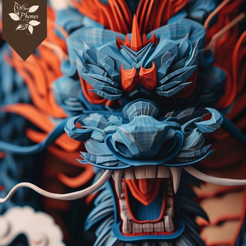 Papercraft Dragon iPhone 4K Wallpaper, Zen Origami Aesthetic ...