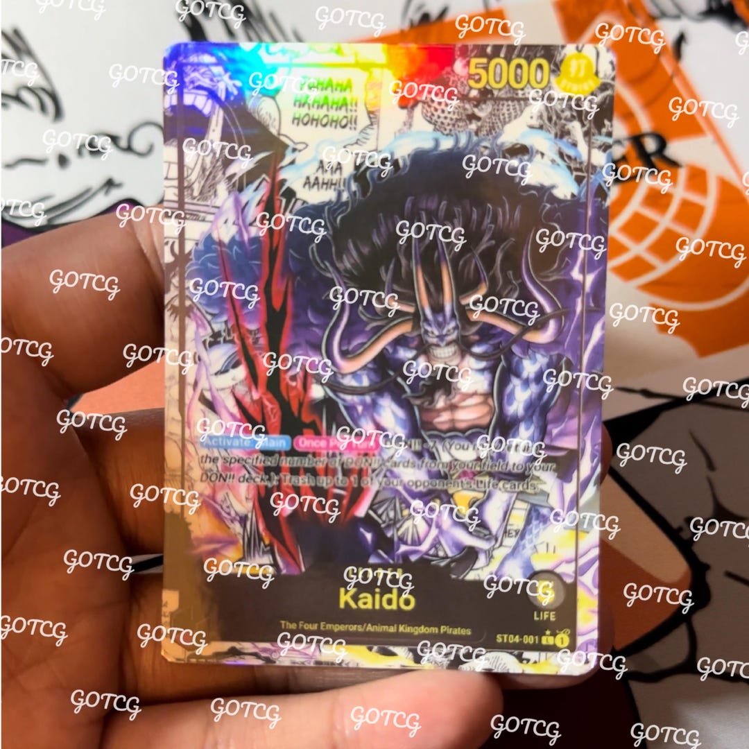 Kaido Custom Leader Manga - Purple ST04 - Holographic Handmade - Custom ...