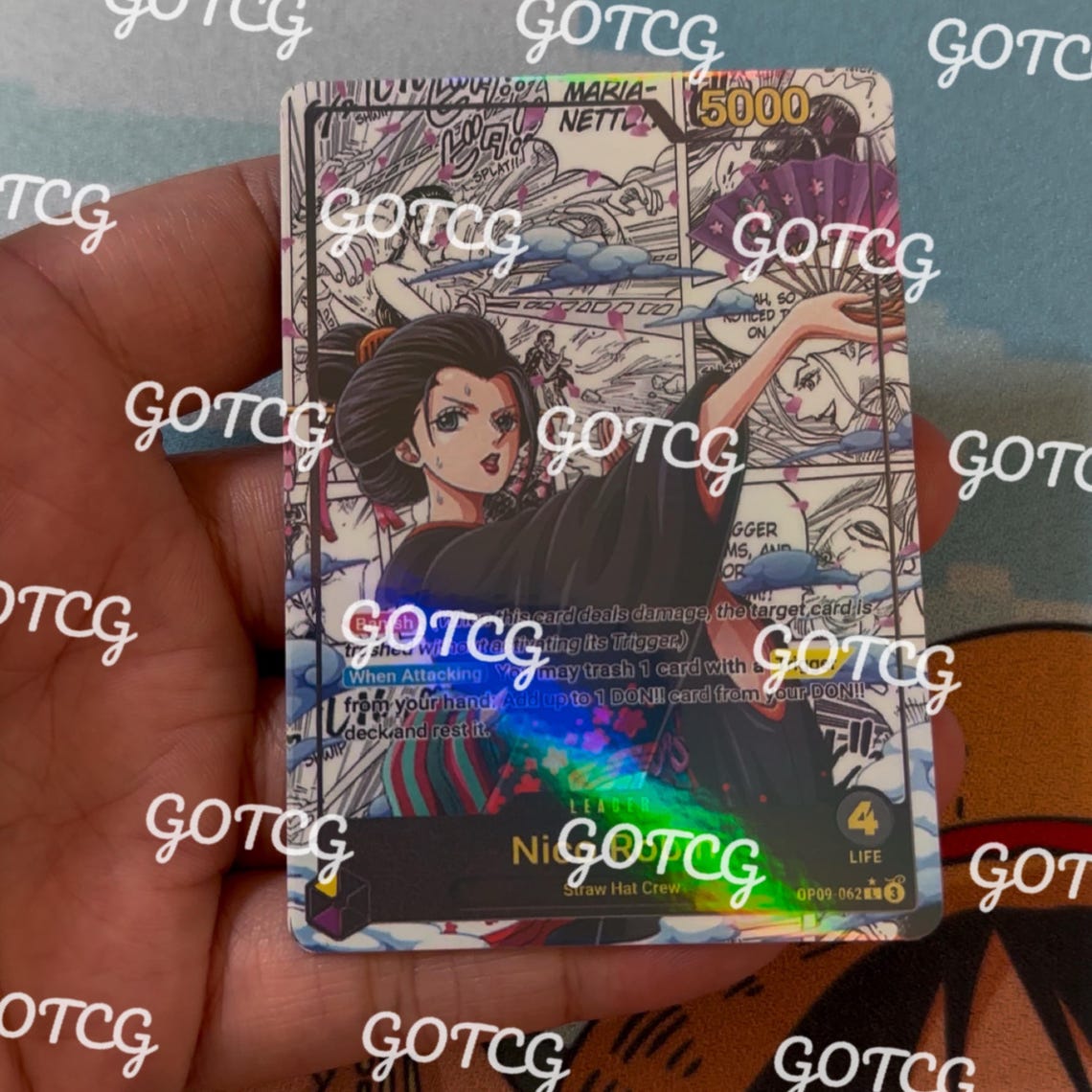 Nico Robin Custom Leader Manga - Purple Yellow OP09 - Holographic ...