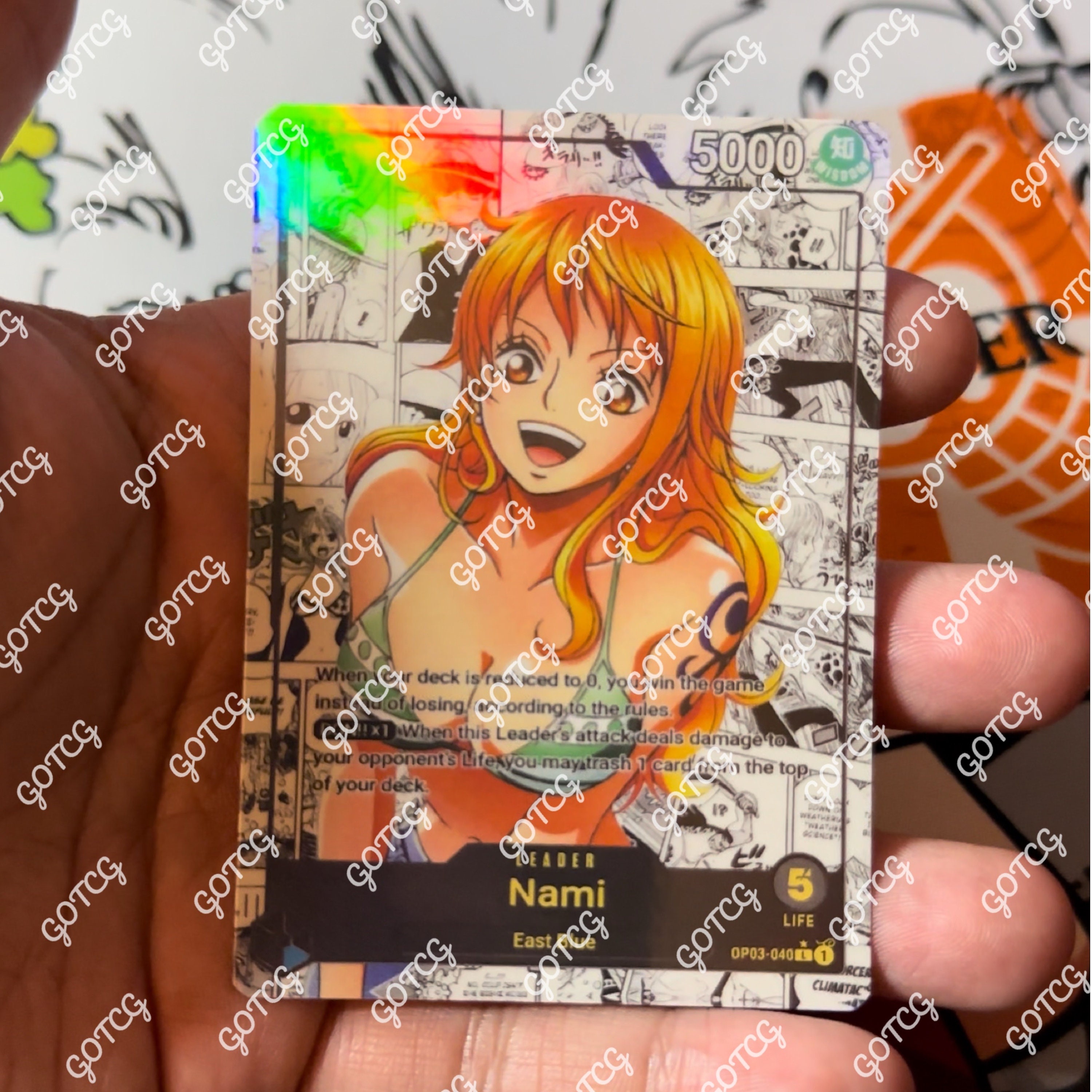 Nami Custom Leader CHAMPIONSHIP - Blue OP03 - Holographic Handmade - Custom Proxy OPTCG - Etsy