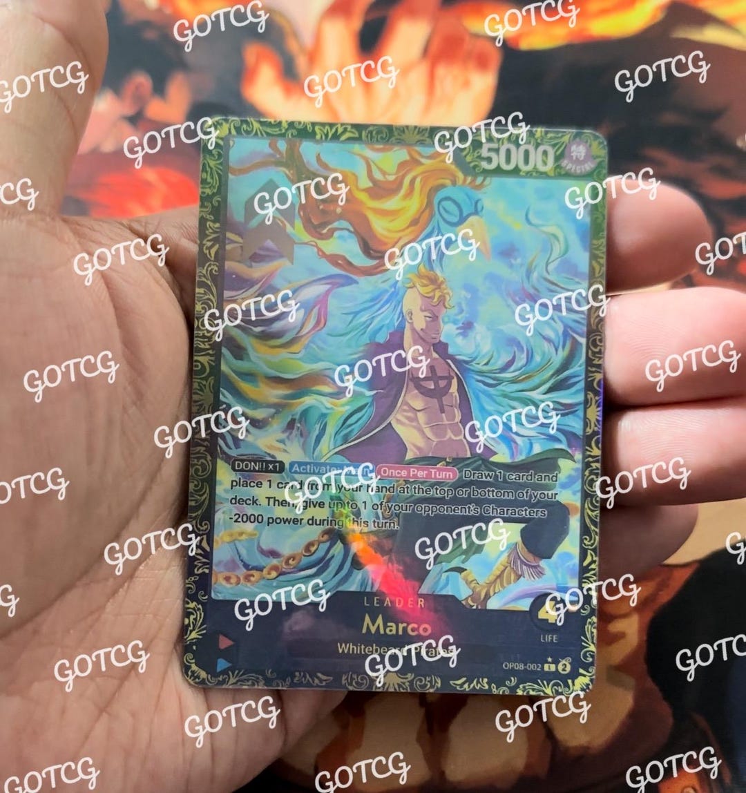 Marco Custom Leader Manga - Red Blue OP08 - Holographic Handmade ...