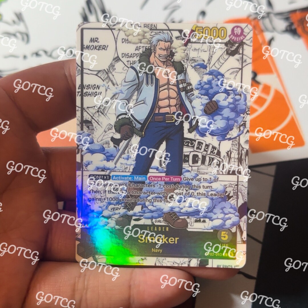 Smoker Custom Leader Manga - Black OP02 - Holographic Handmade - Custom ...