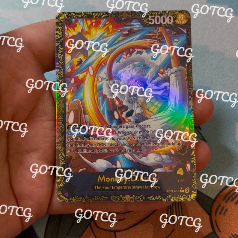 Luffy Custom Leader Manga Purple Black OP09 Purple Holographic Handmade ...