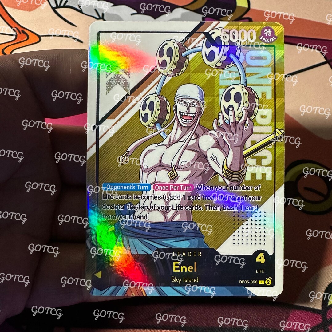 Enel Custom Leader CHAMPIONSHIP - Yellow OP05 - Holographic Handmade - Custom Proxy OPTCG - Etsy