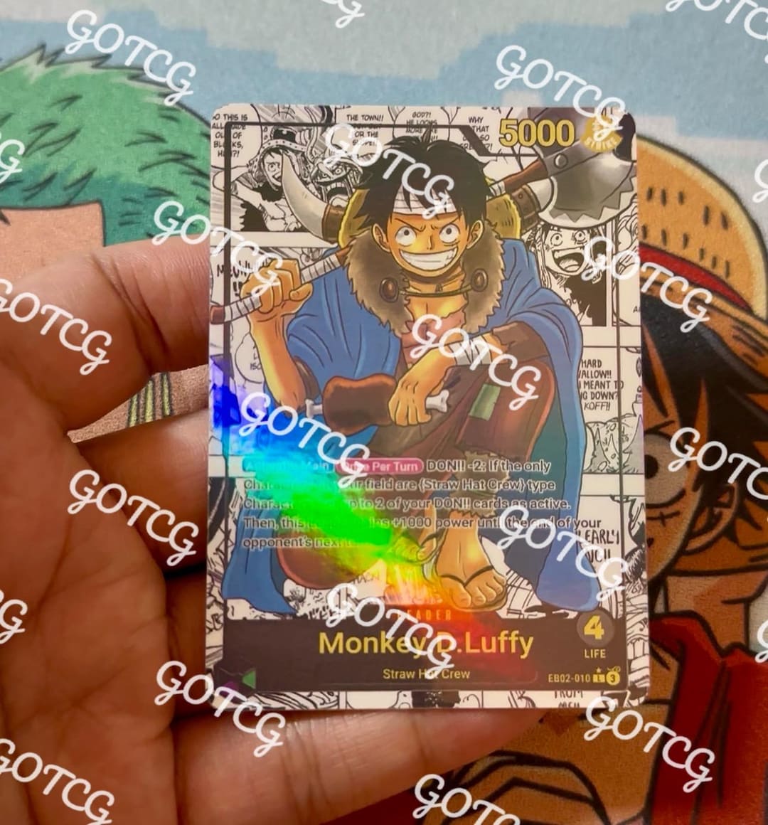 Monkey D Luffy Custom Leader Manga - Green Purple EB02 - Holographic ...