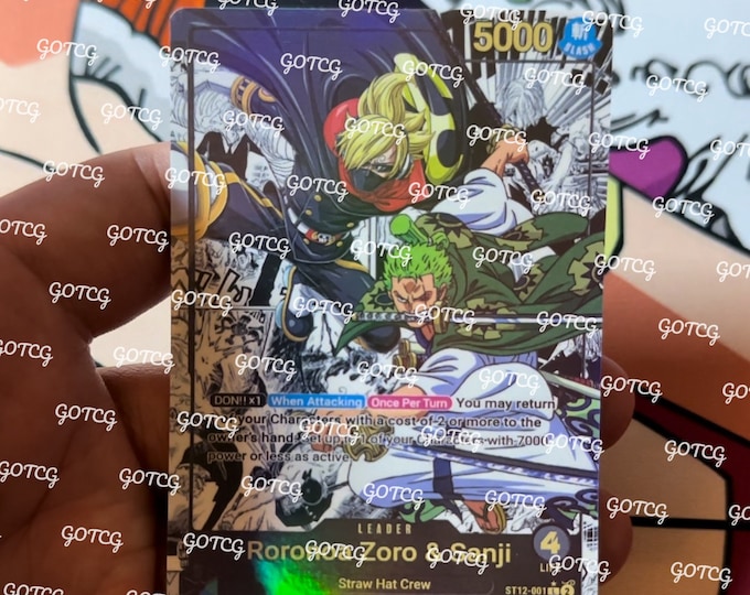 Zoro Sanji Custom Leader Manga - Green Blue ST13 - Holographic Handmade ...