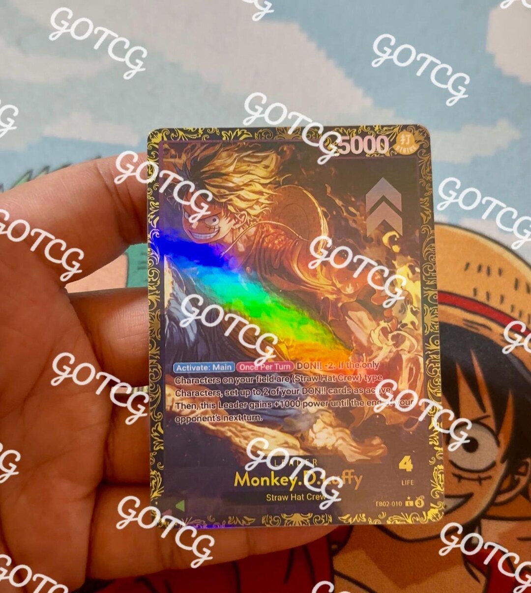 Monkey D Luffy Custom Leader Purple Championship - Green Purple EB02 ...