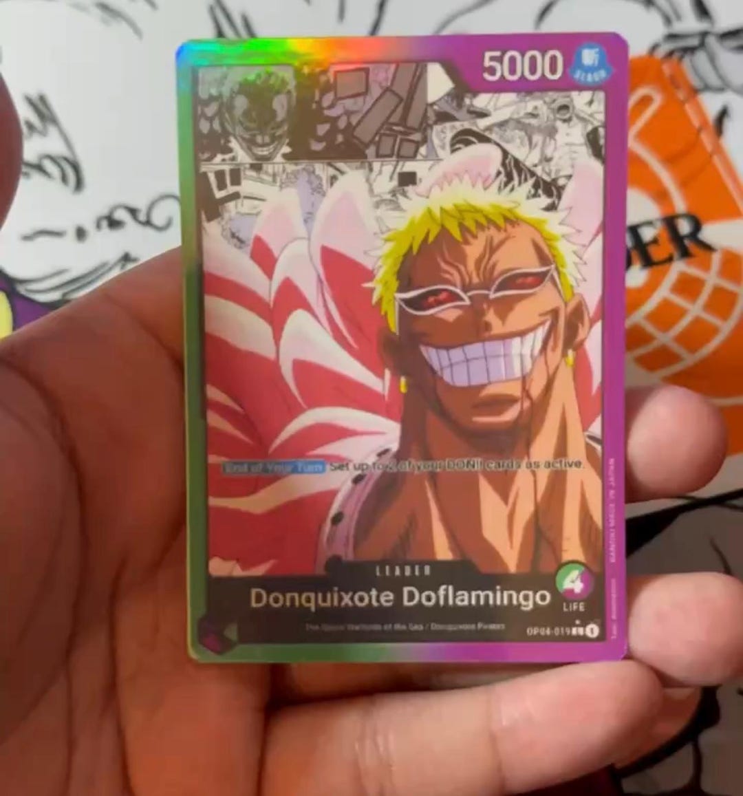 Doflamingo Custom Leader Manga - Green Purple OP04 - Holographic ...