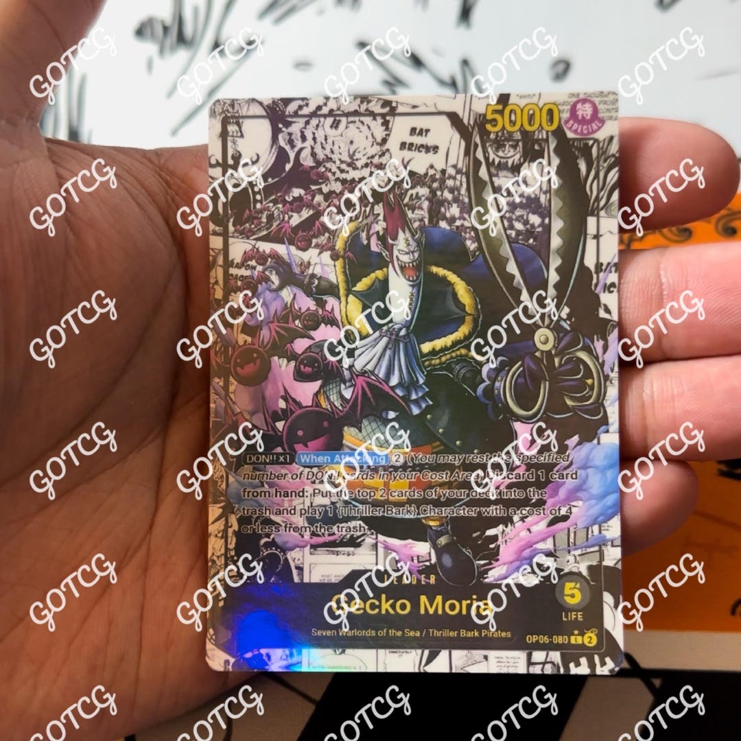 Moria Custom Leader Manga - Black OP06 - Holographic Handmade - Custom ...