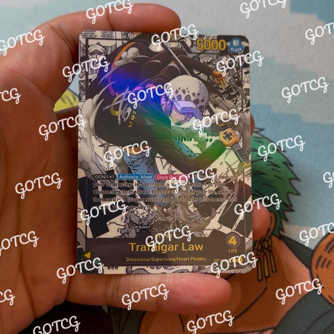 Trafalgar Law Custom Leader Manga - Green Yellow OP10 - Holographic ...