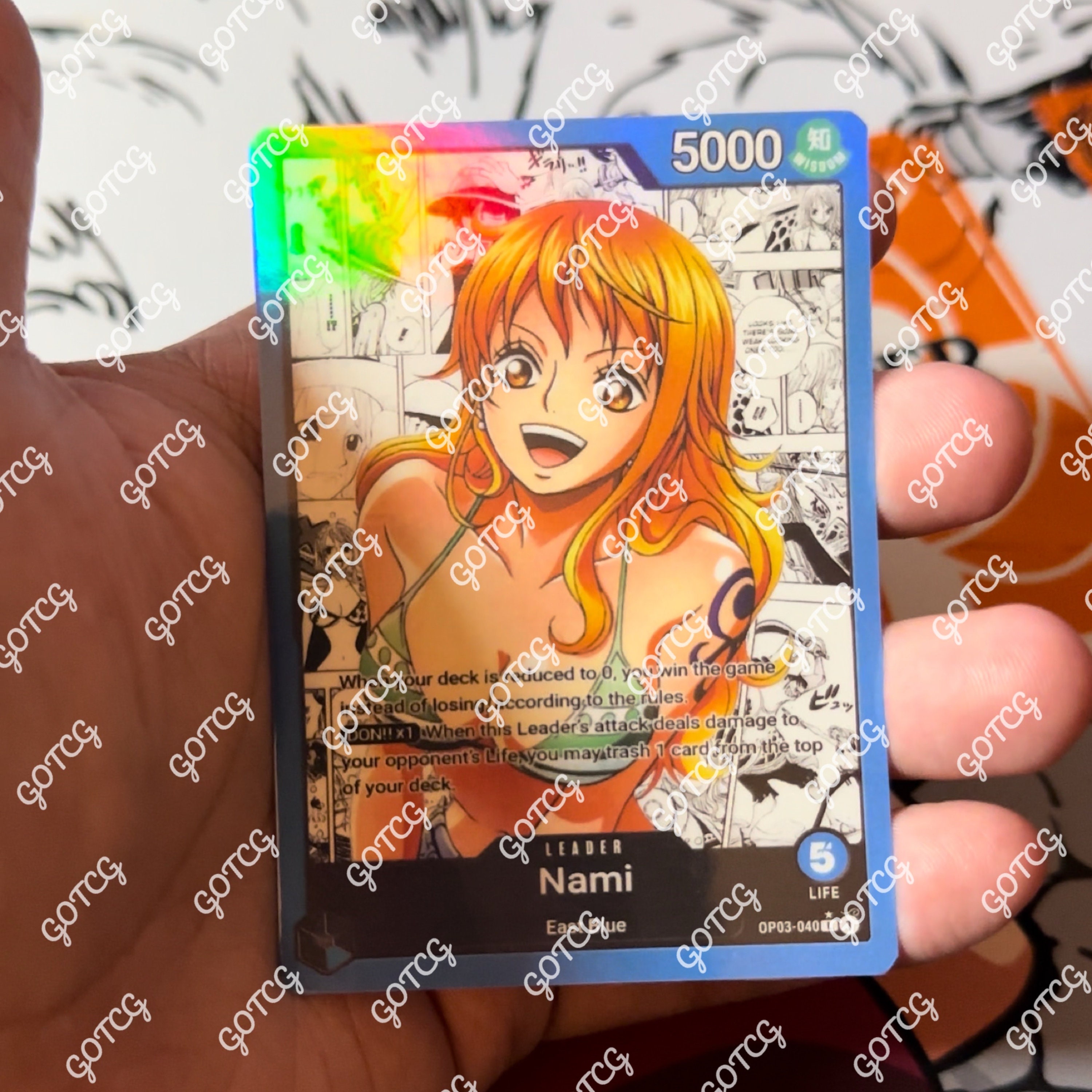 Nami Custom Leader CHAMPIONSHIP - Blue OP03 - Holographic Handmade - Custom Proxy OPTCG - Etsy