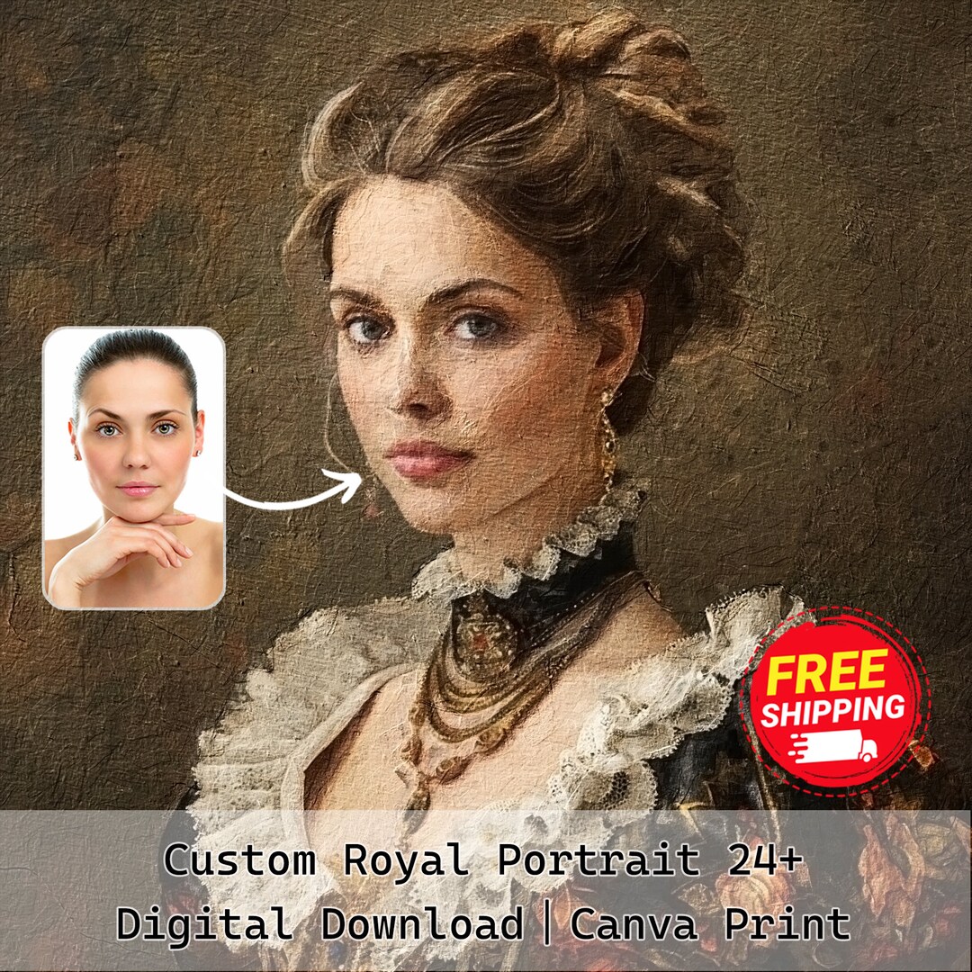 Custom Royal Queen Portrait From Photo, Renaissance Portrait, Custom ...
