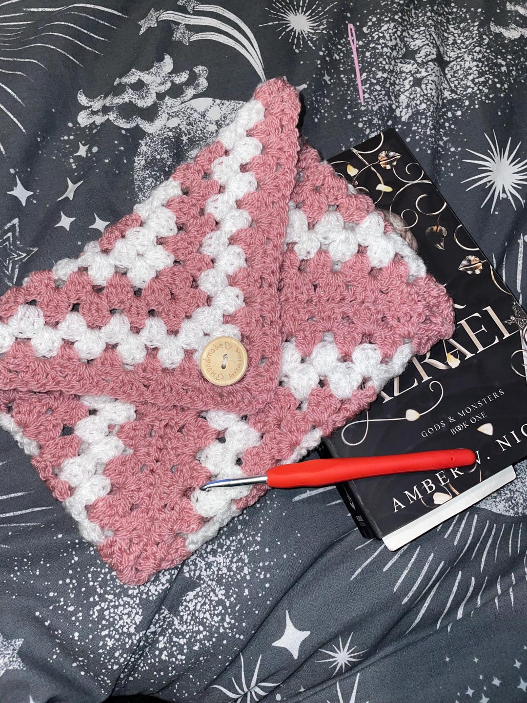 Handmade CUSTOM Granny Square Book Sleeve, Book Case/protector, Travel ...