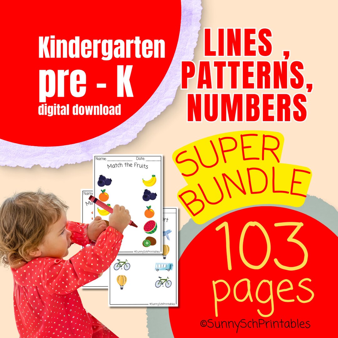 BUNDLE DEAL Patterns and Numbers Homeschooler Activity Worksheet ...