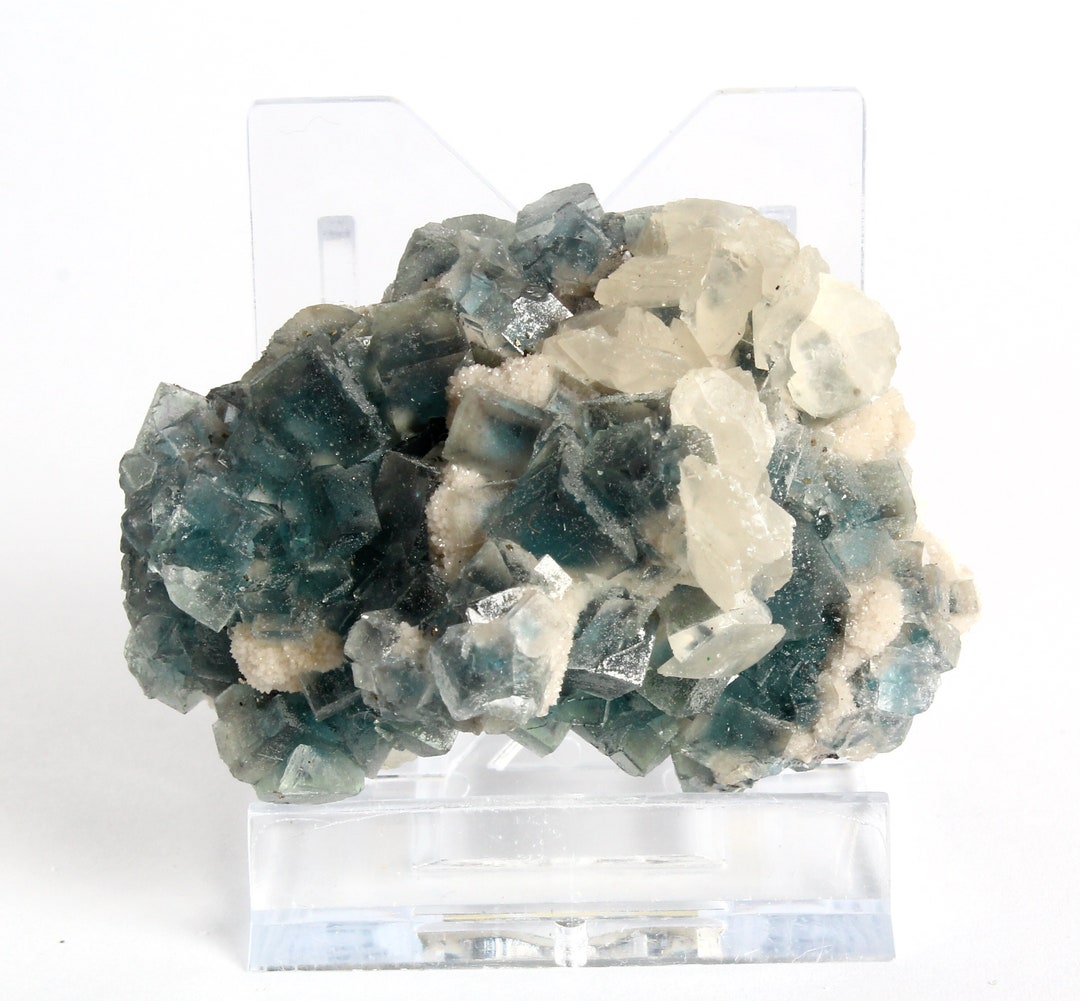 Fluorite 60 G Mineral Specimen and Flake Calcite From China Crystal ...