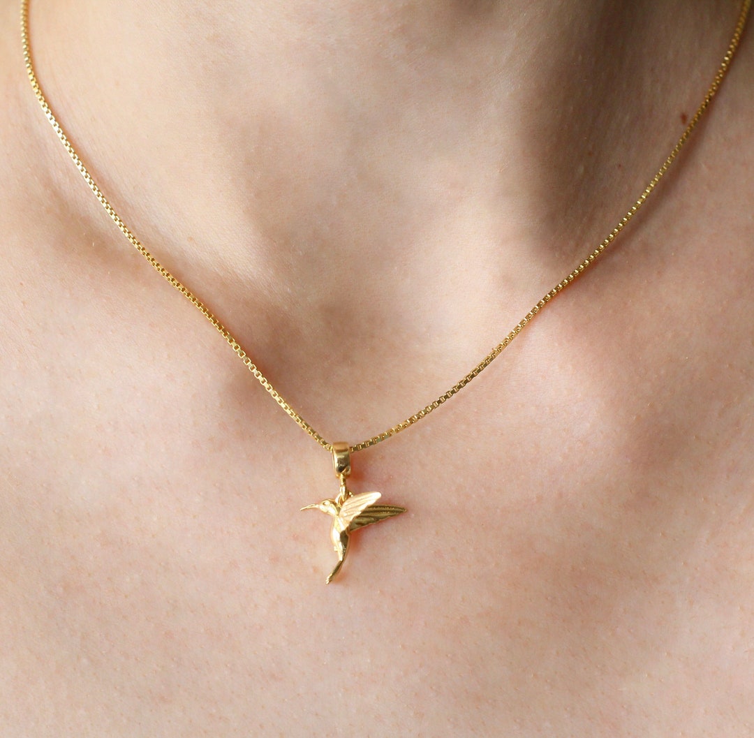 Sterling Silver Hummingbird Pendant Necklace - 925 Silver Colibri ...