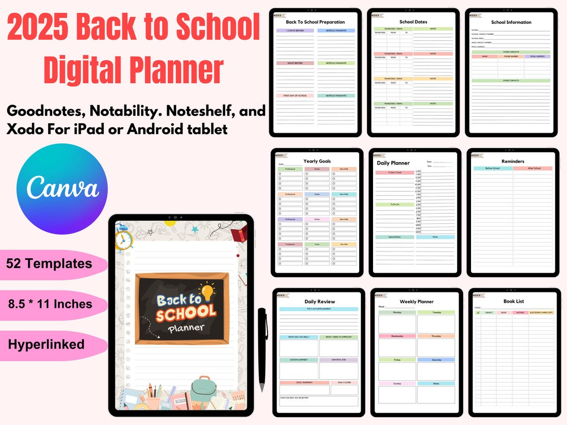 2025 Back to School Planner - Student Planner - Study Planner - School ...