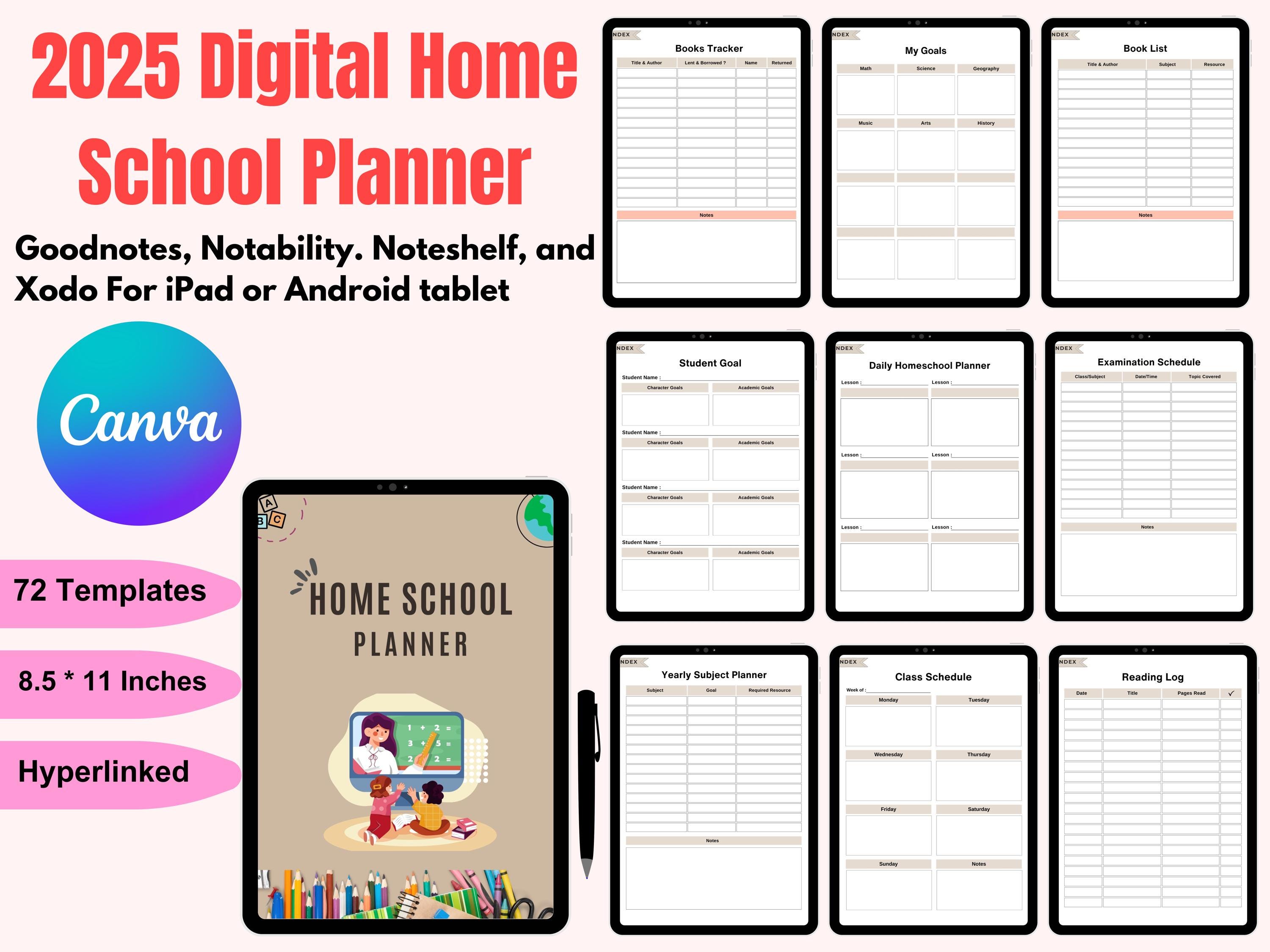 Homeschool Plan 2025 2026 Printable Planner Rainbow Home School ...
