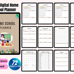 Homeschool Plan 2025 2026 Printable Planner Rainbow Home School ...