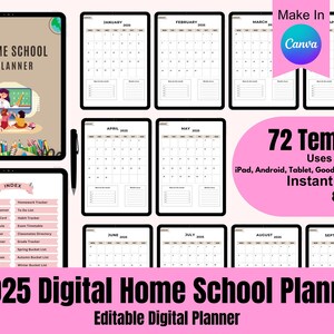 Homeschool Plan 2025 2026 Printable Planner Rainbow Home School ...