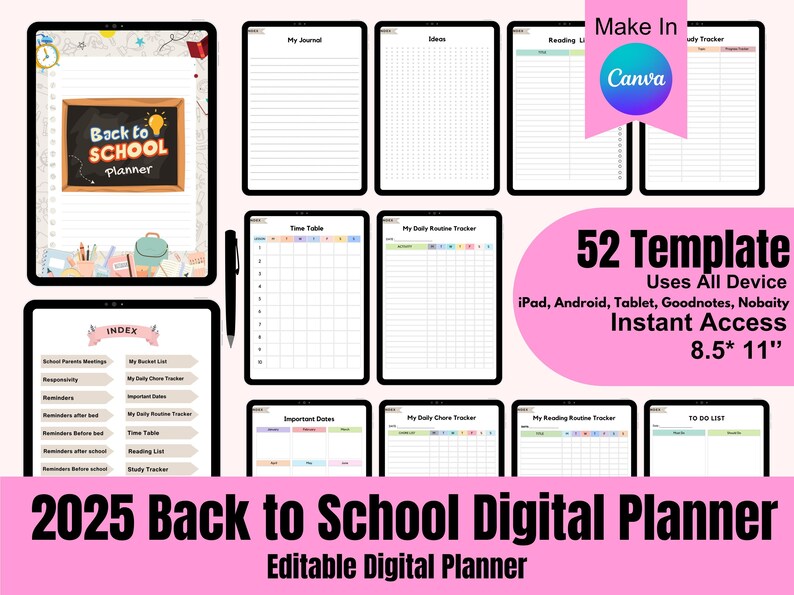 2025 Back to School Planner - Student Planner - Study Planner - School ...