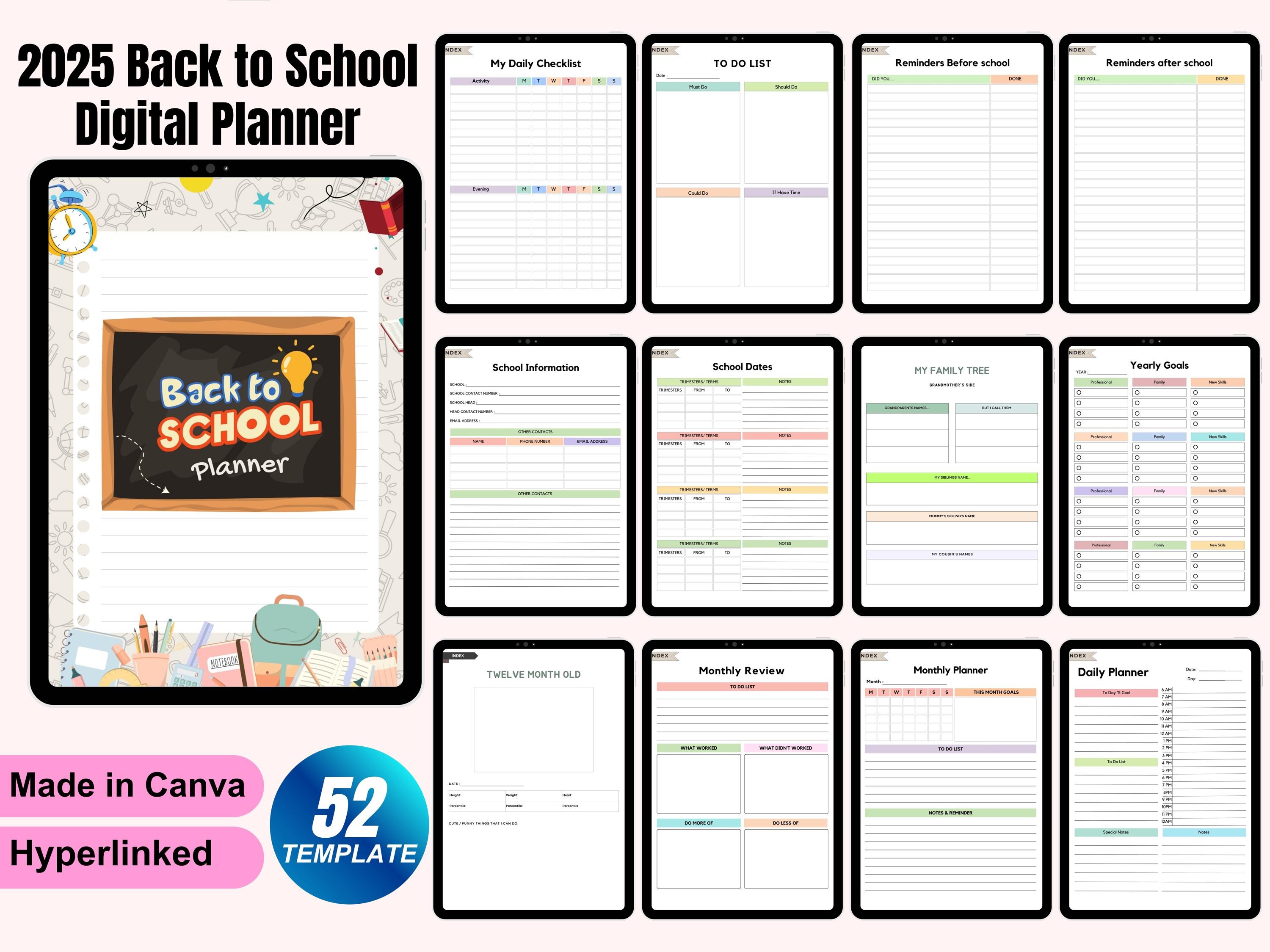 2025 Back to School Planner - Student Planner - Study Planner - School ...