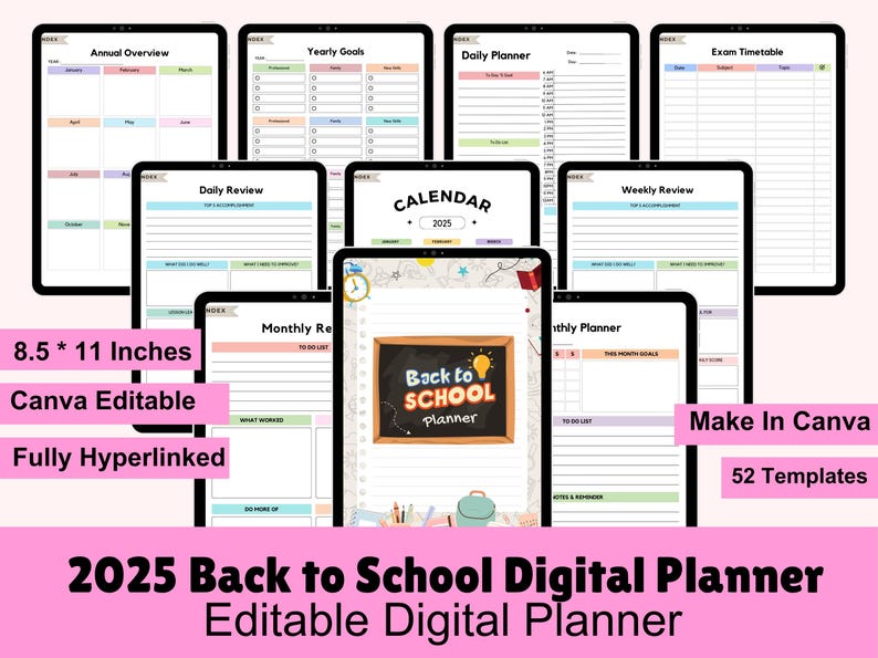 2025 Back to School Planner - Student Planner - Study Planner - School ...