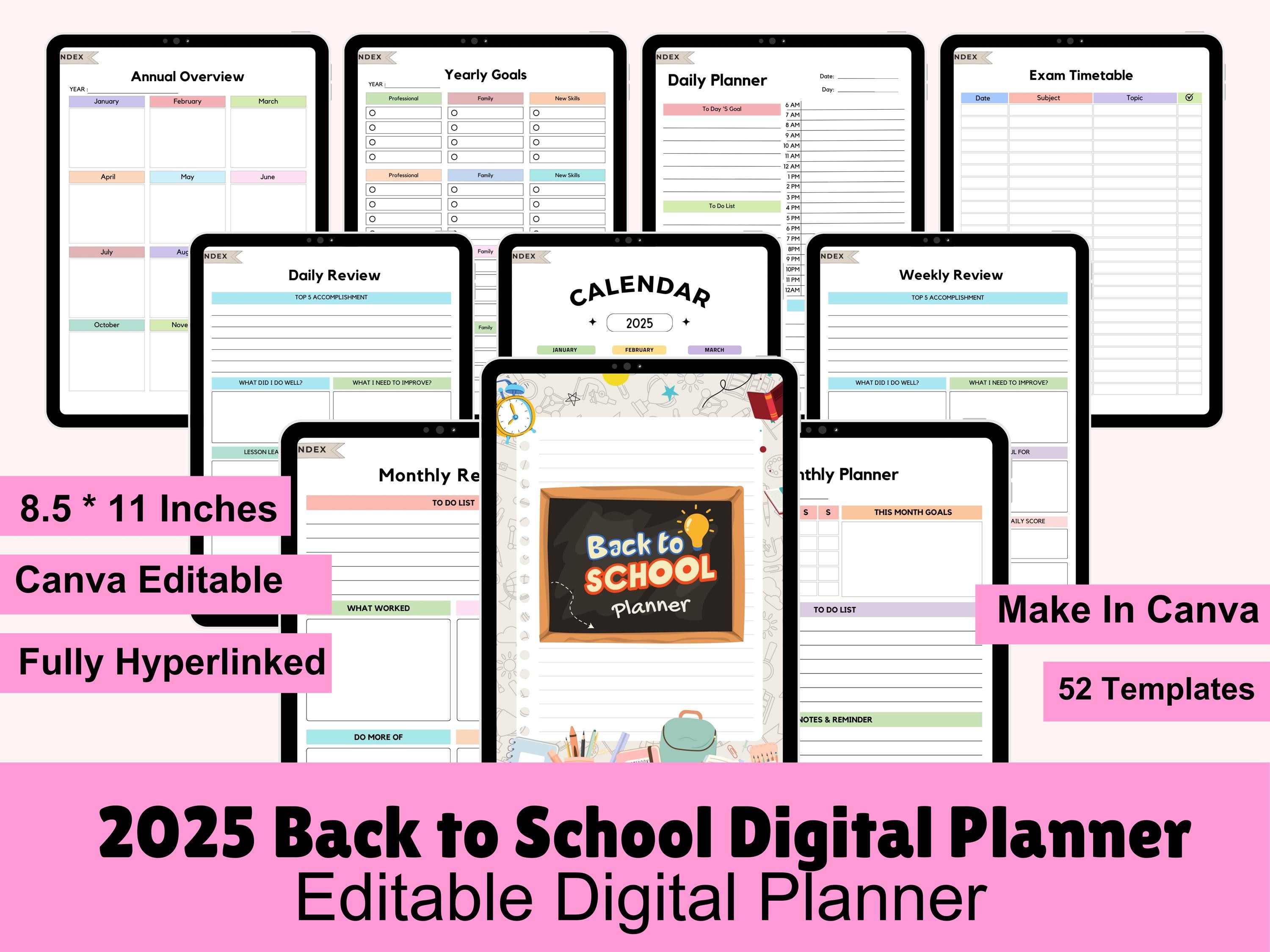 2025 Back to School Planner - Student Planner - Study Planner - School ...