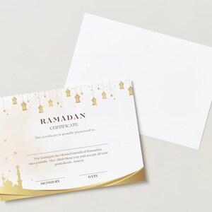 Ramadan Kids Completion Certificate, Achievement Award, Muslim Kids ...