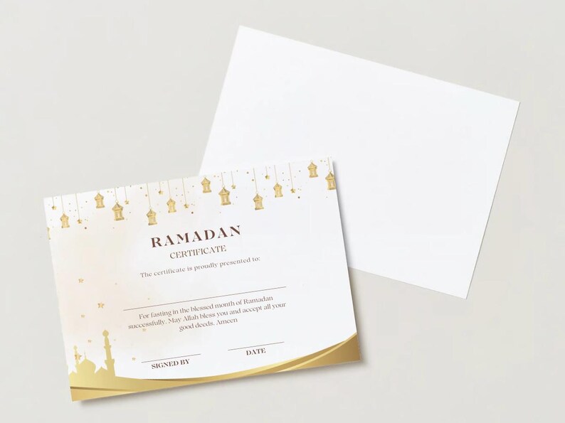 Ramadan Kids Completion Certificate, Achievement Award, Muslim Kids ...