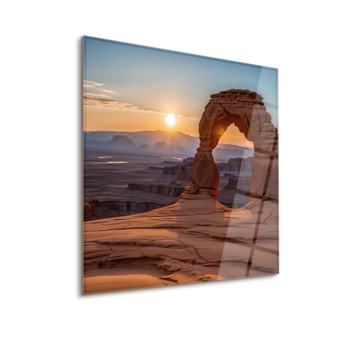 Utah's Iconic Arches on Tempered Glass, Captivating Arches National ...