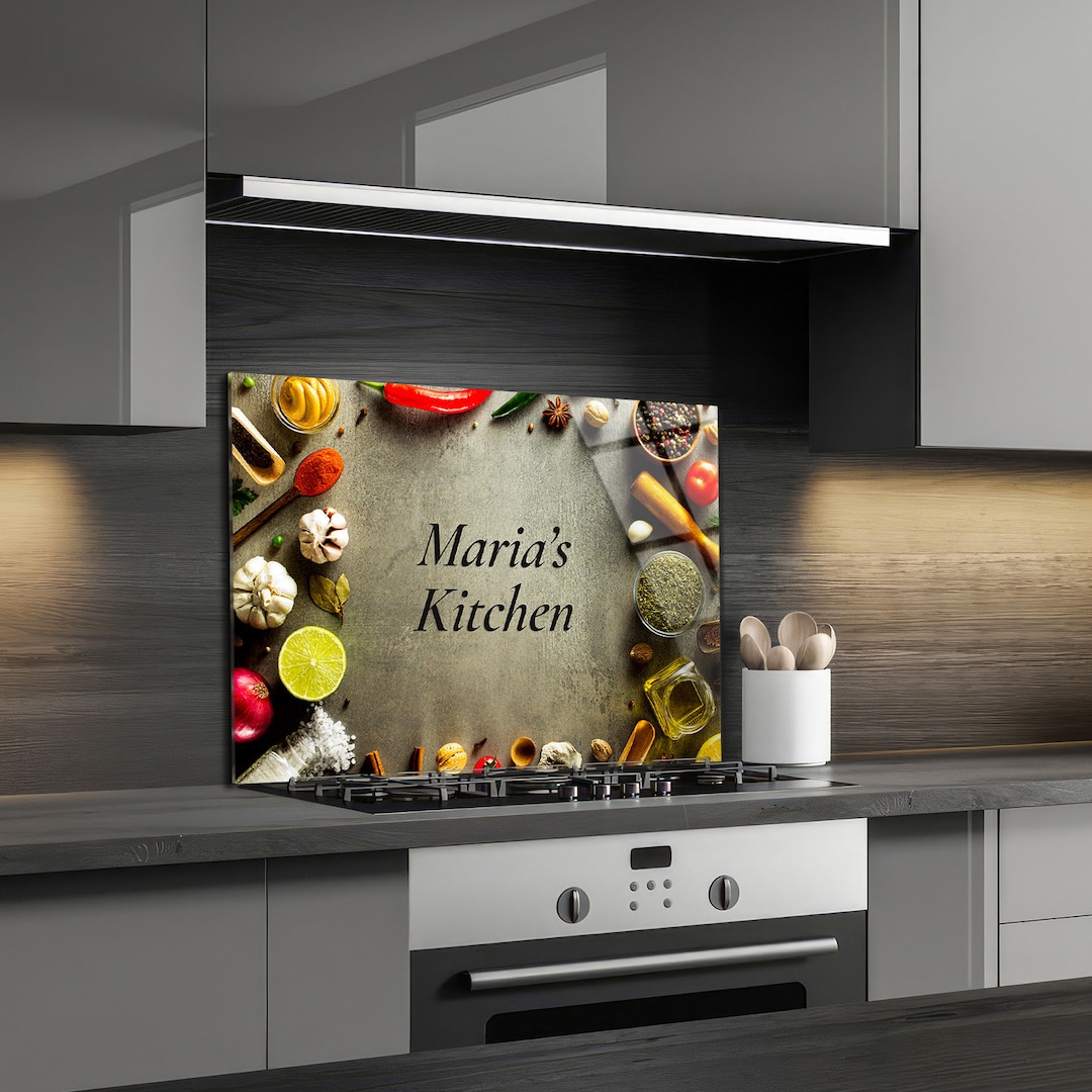Custom Stove Backsplash, Kitchen Wall Decor, Heat Resistant Tempered ...