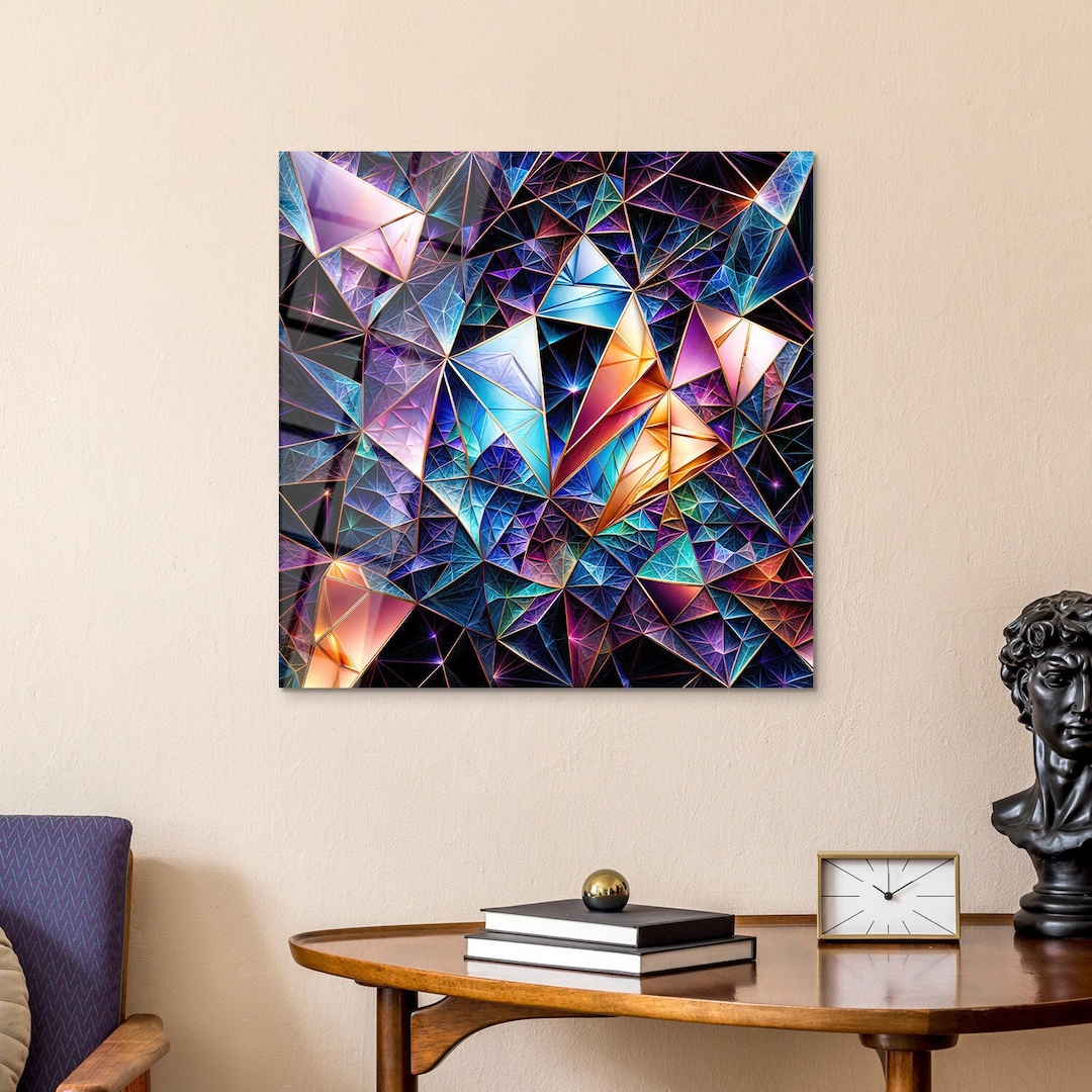 Refractive Tempered Glass, Elegant Home Decor Glass Art, Asymmetric ...